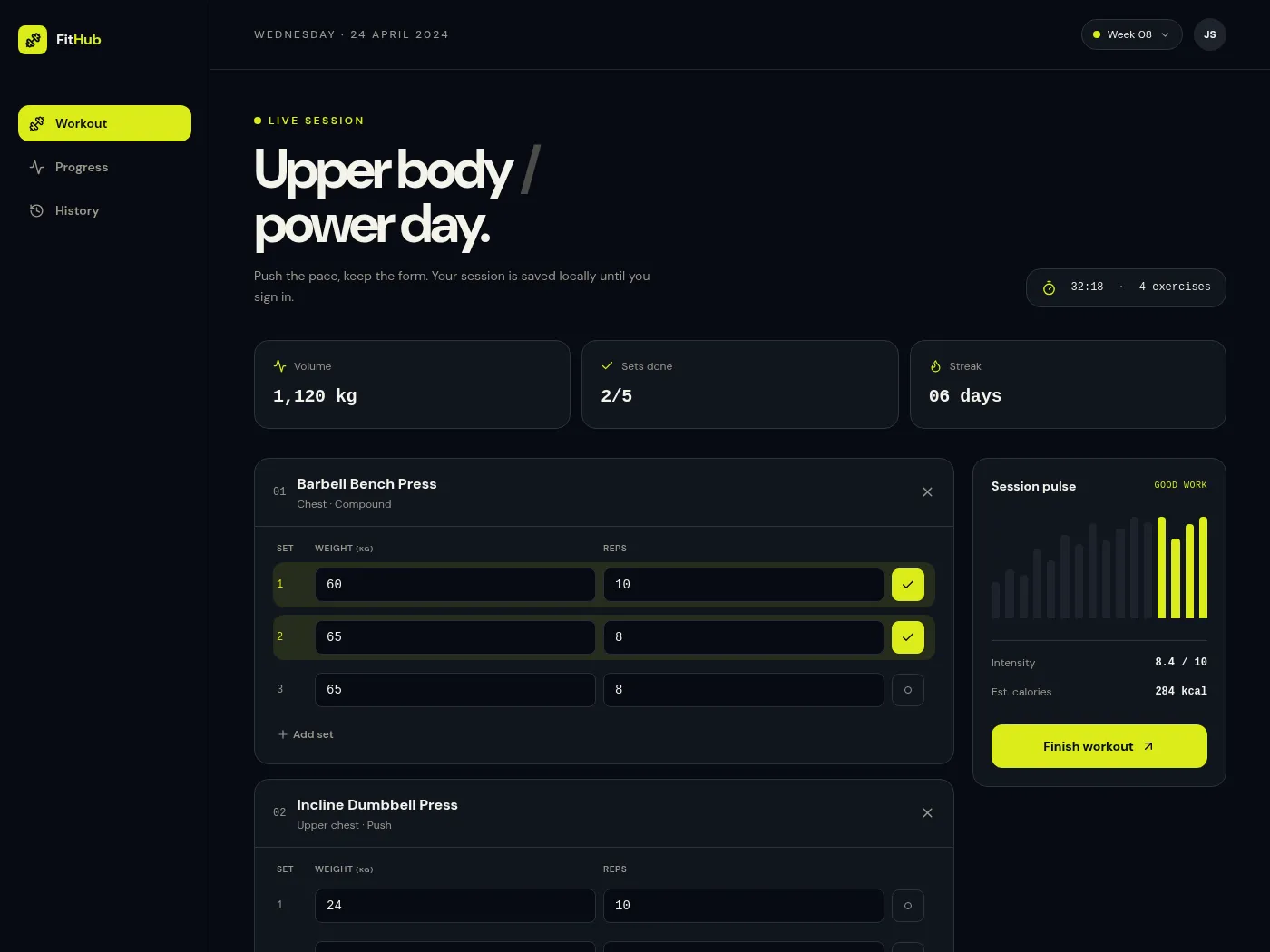 FitHub Gym Tracker