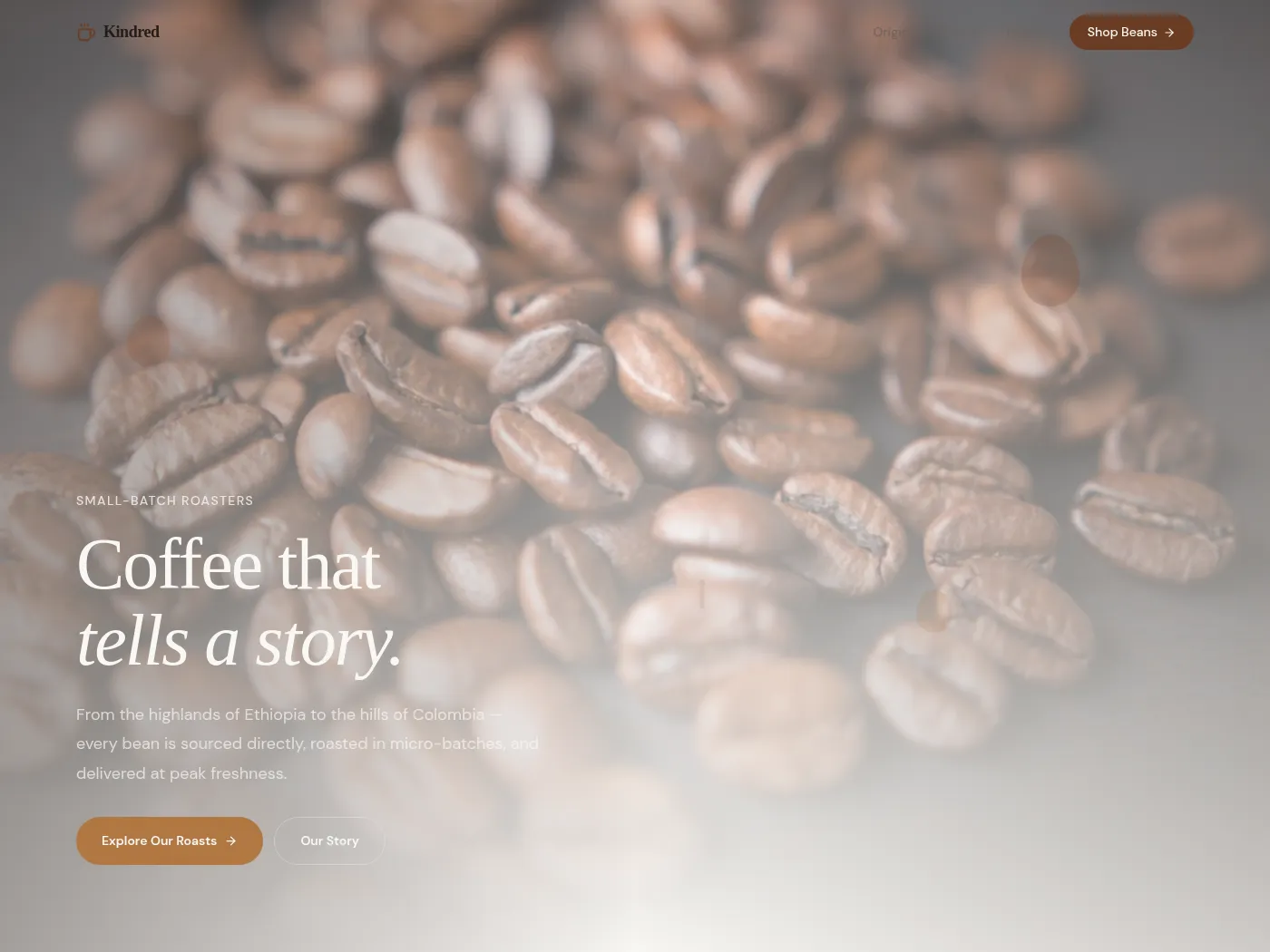 Coffee Beans Landing