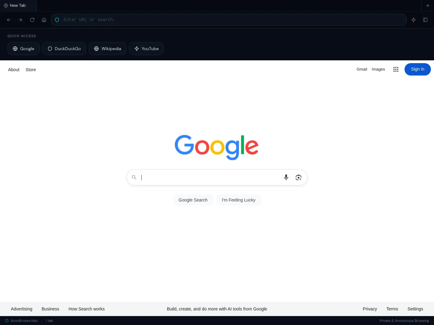 AnonBrowse Hub