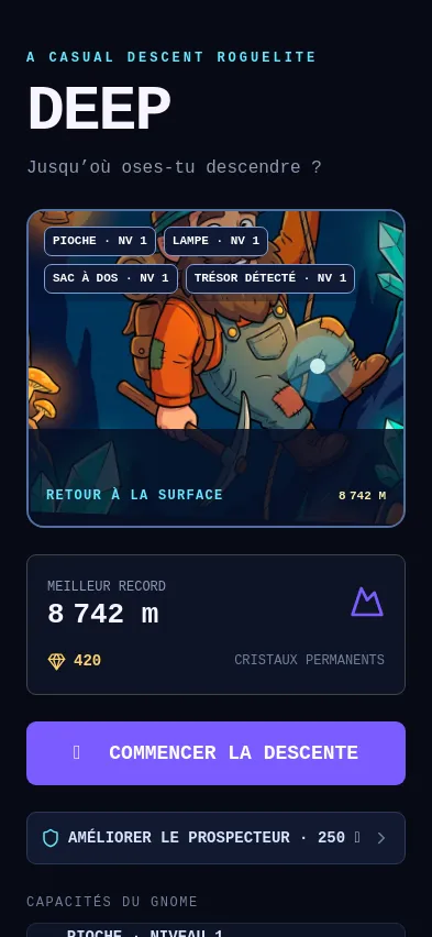 DEEP: Casual Descent Roguelite