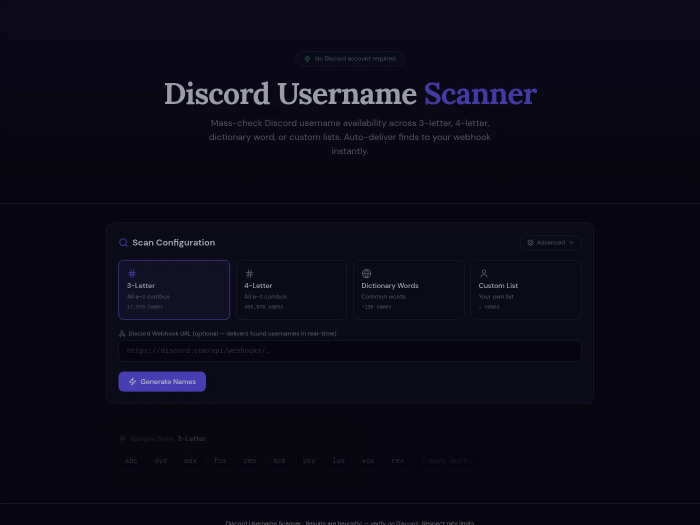 Discord Username Scanner