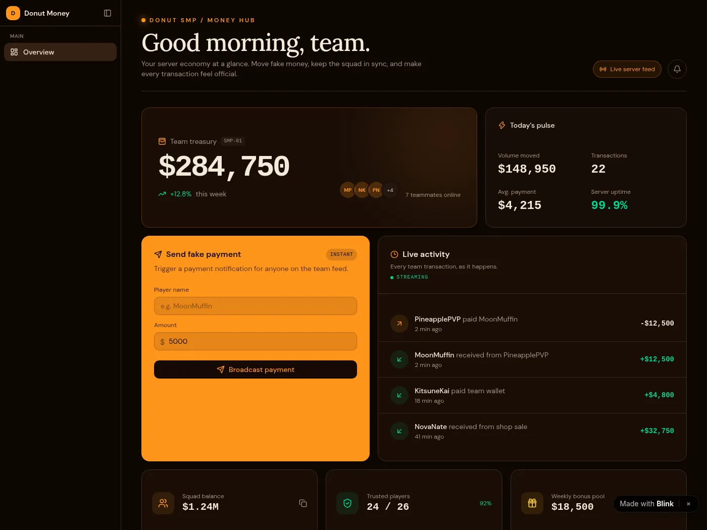 Donut SMP Money Hub