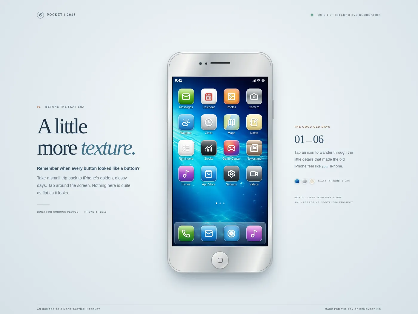 Retro iOS 6 Web Experience
