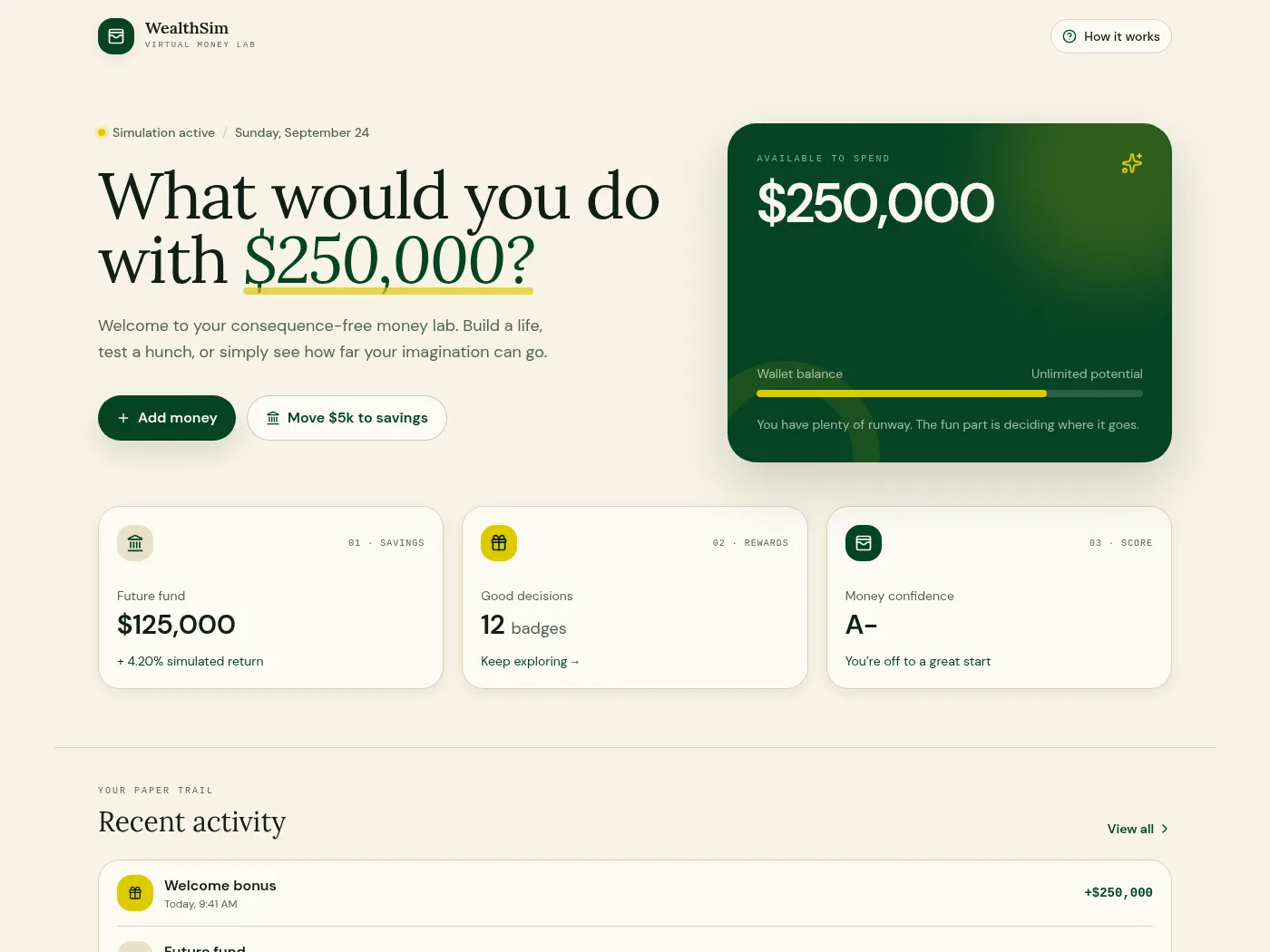 WealthSim Wallet