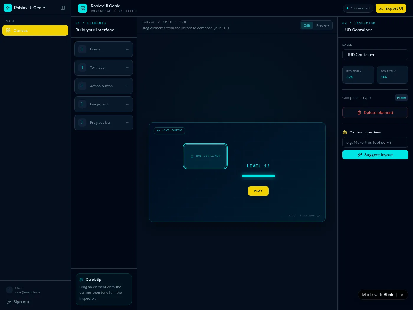 Roblox UI Genie