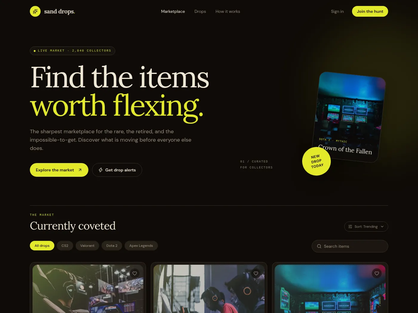 Sand Drops Marketplace