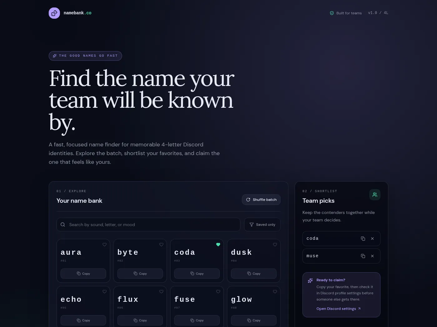 Discord Name Finder