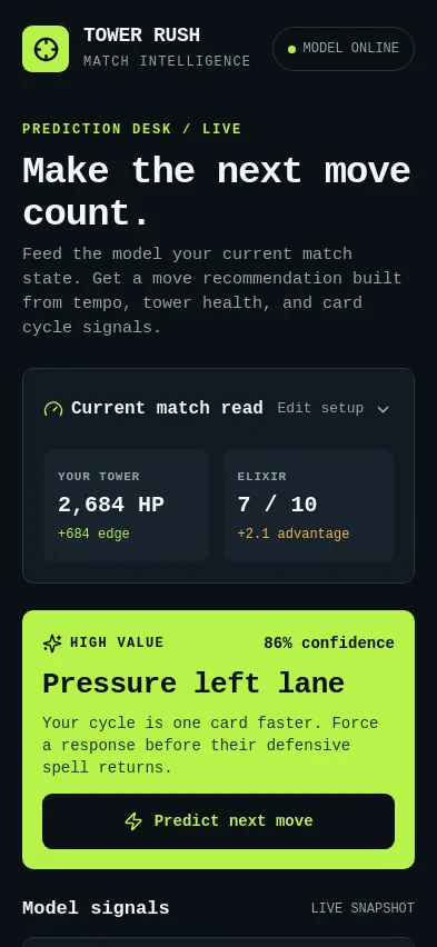 Tower Rush Predictor