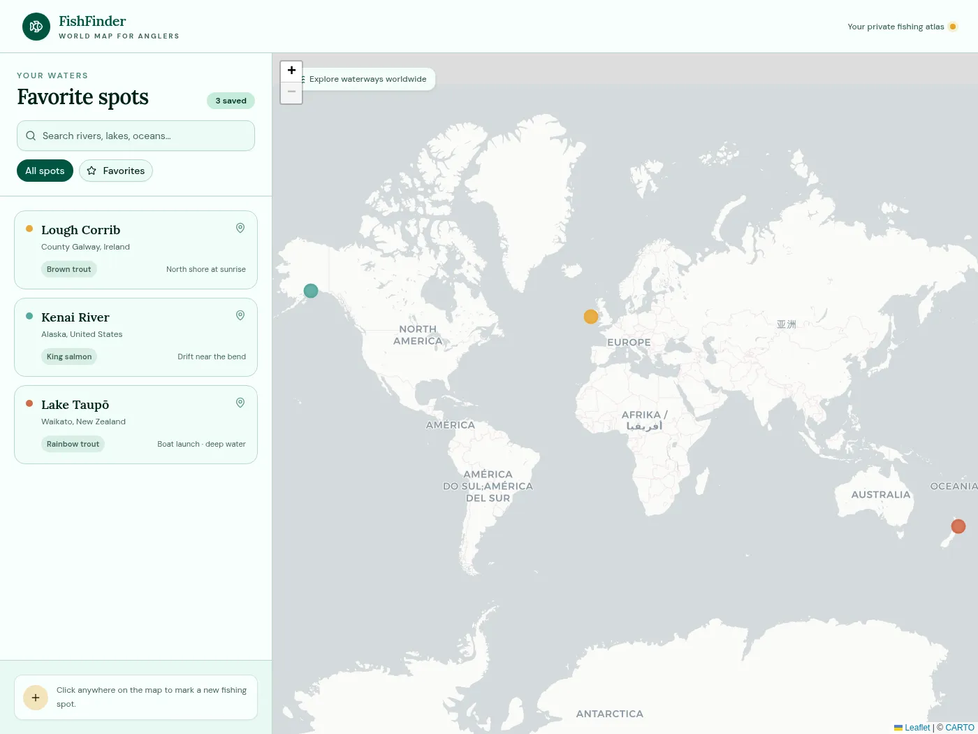 FishFinder World Map