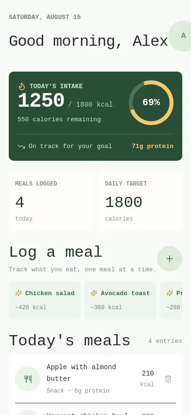 CalorieTrack Mobile