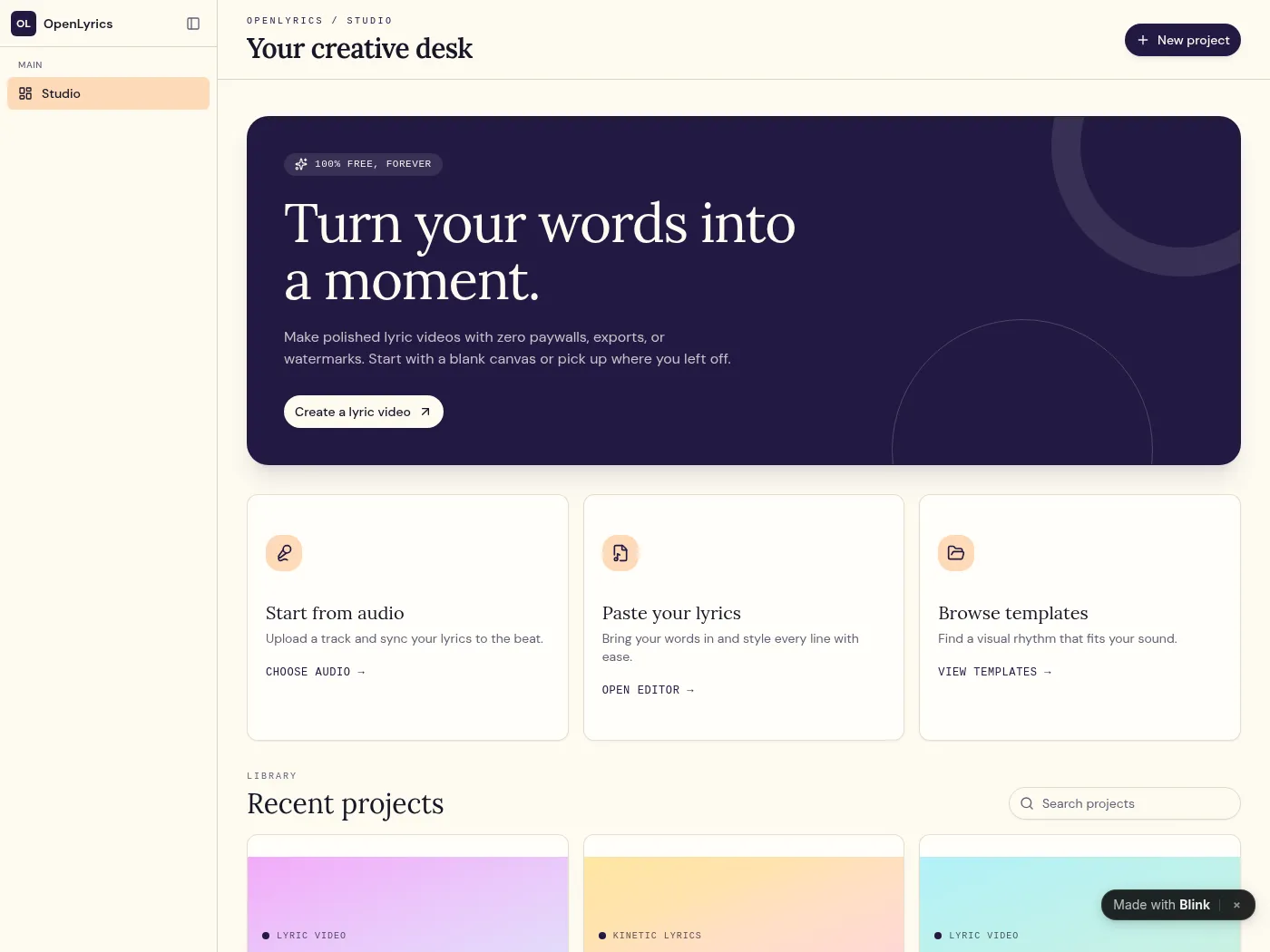 OpenLyrics Studio