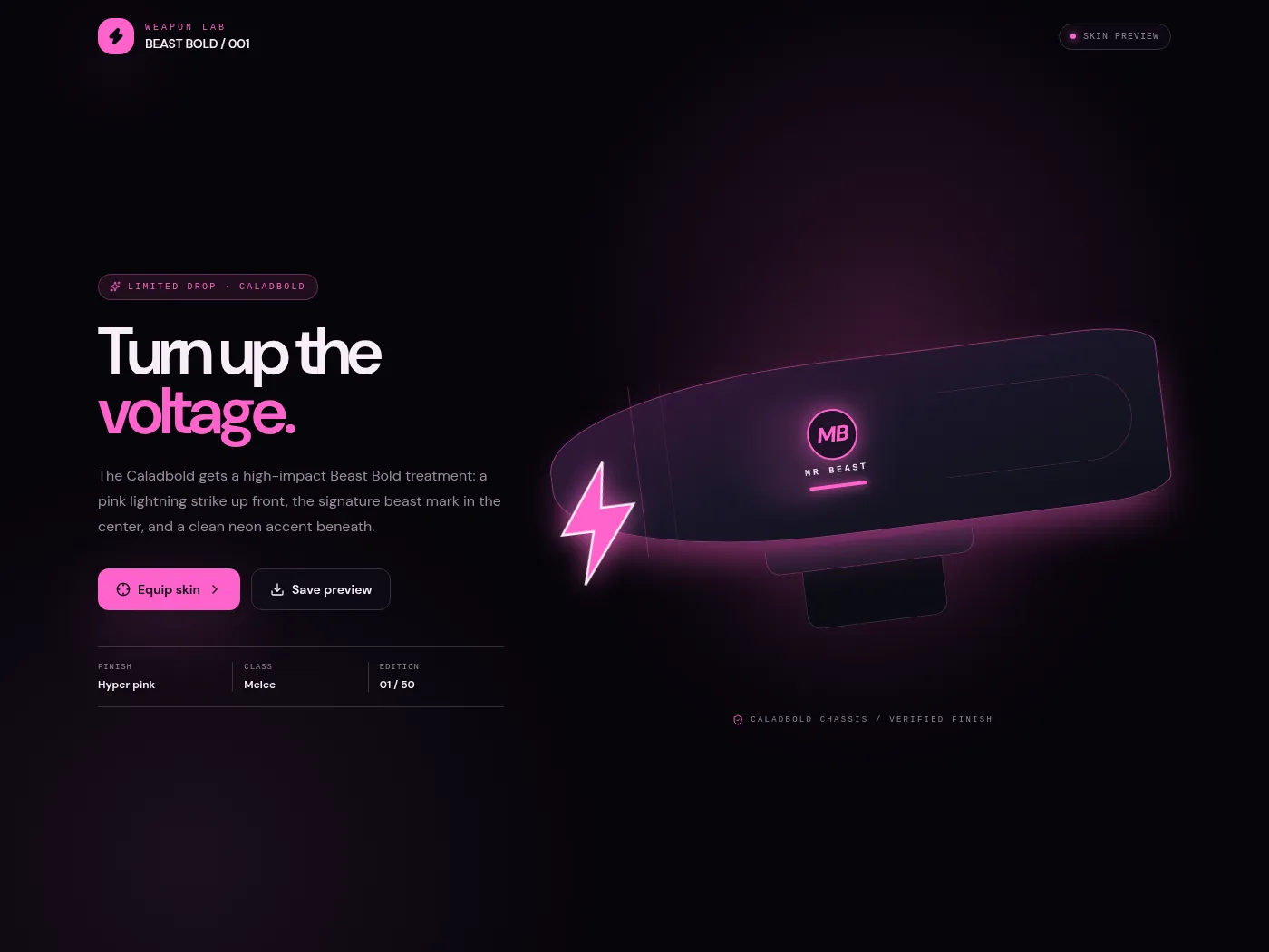 Beast Bold Knife Skin