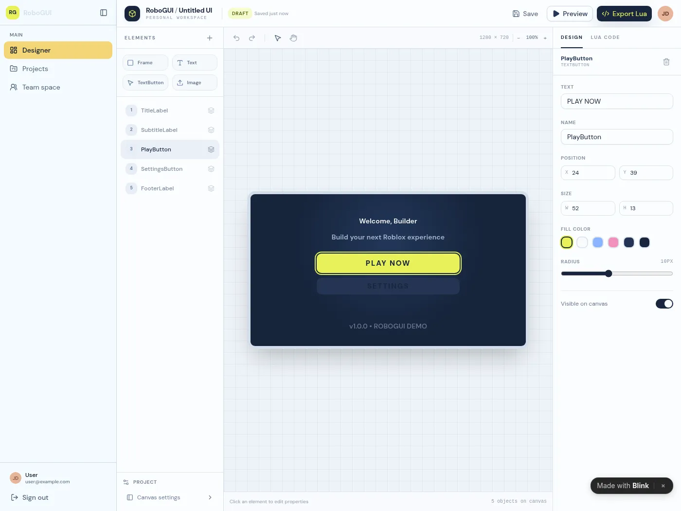 RoboGUI Designer
