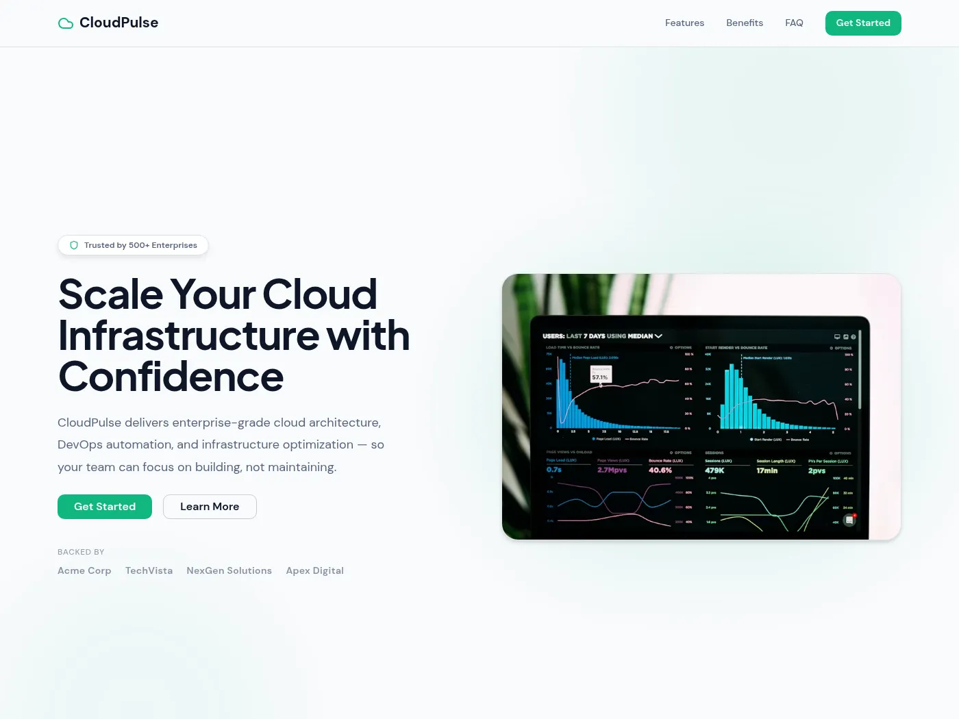 CloudPulse Landing Page