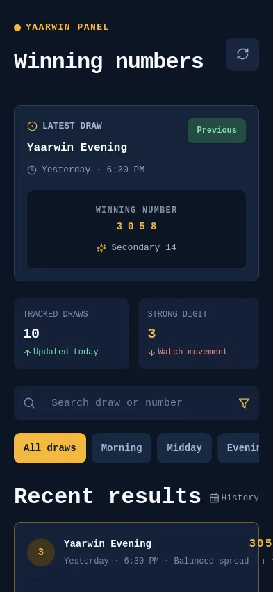 Yaarwin Number Panel