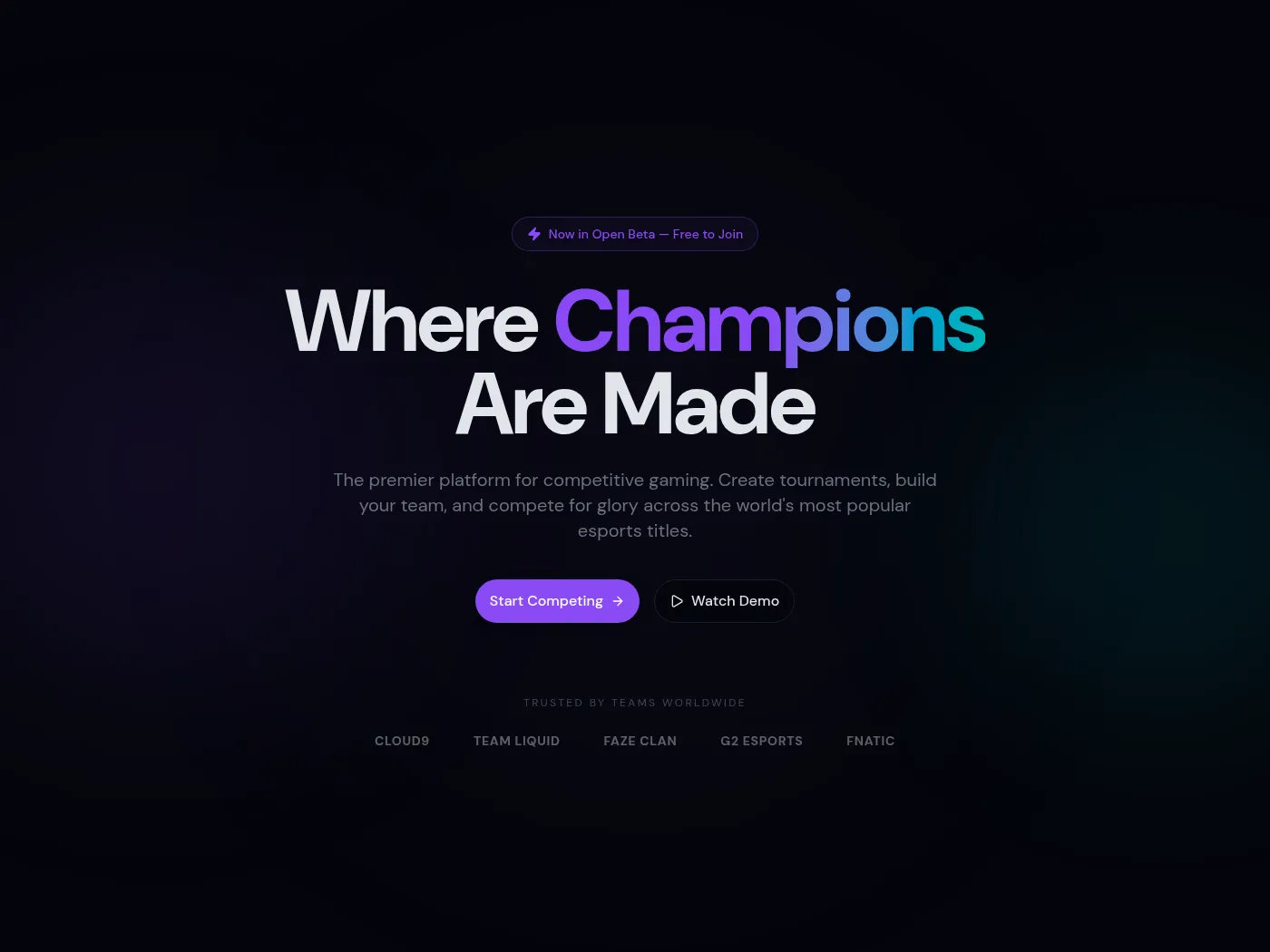 Esports Tournament Hub