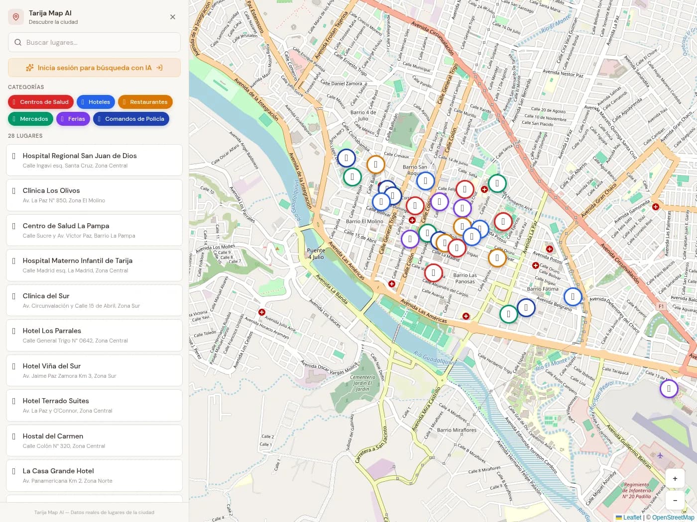 Tarija City Map AI