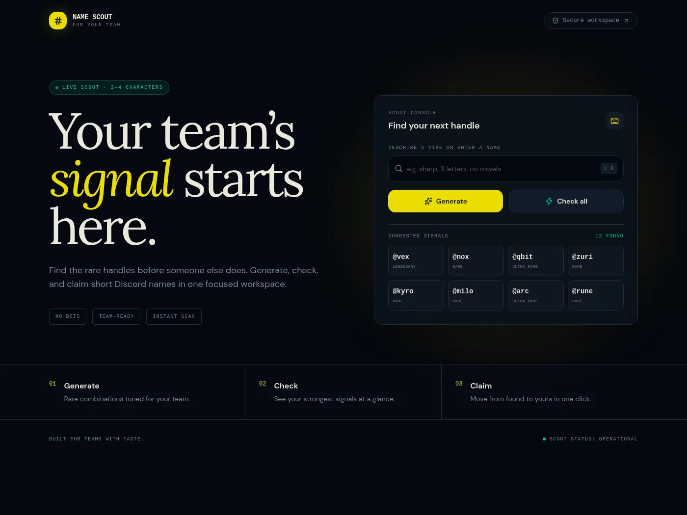 Discord Name Scout