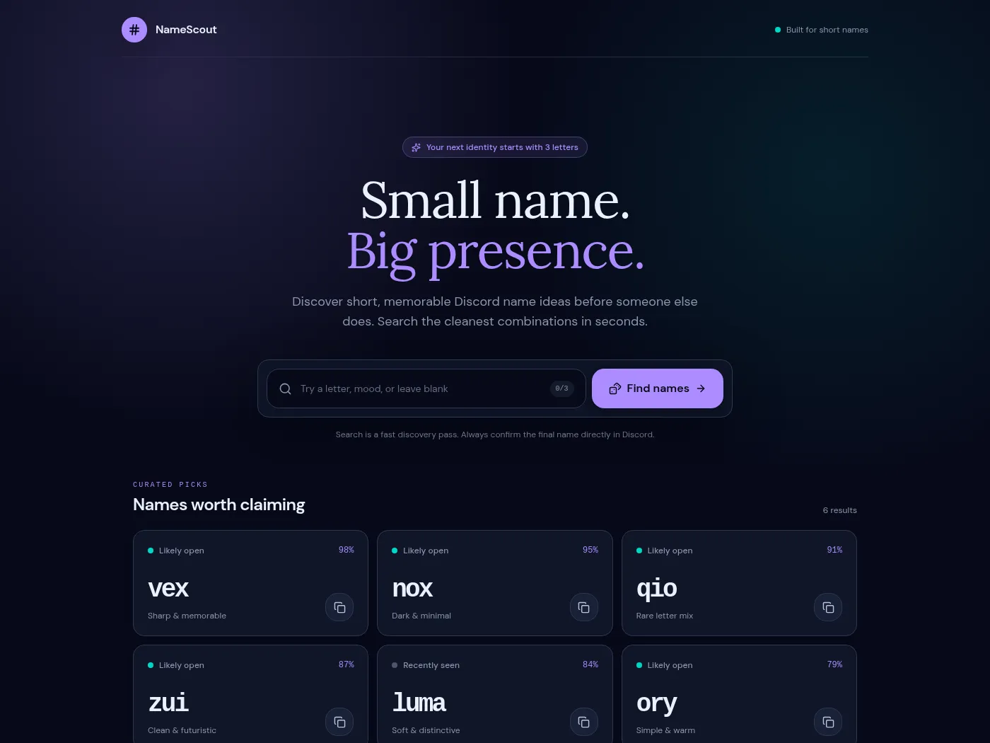 Discord Name Finder