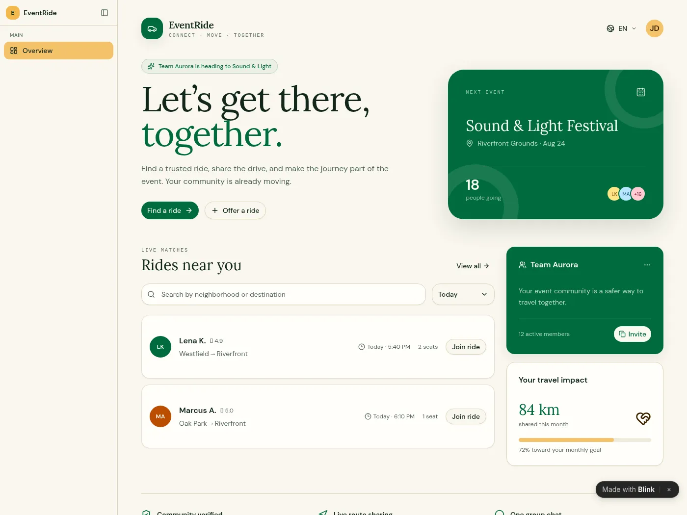 EventRide Carpool Connect