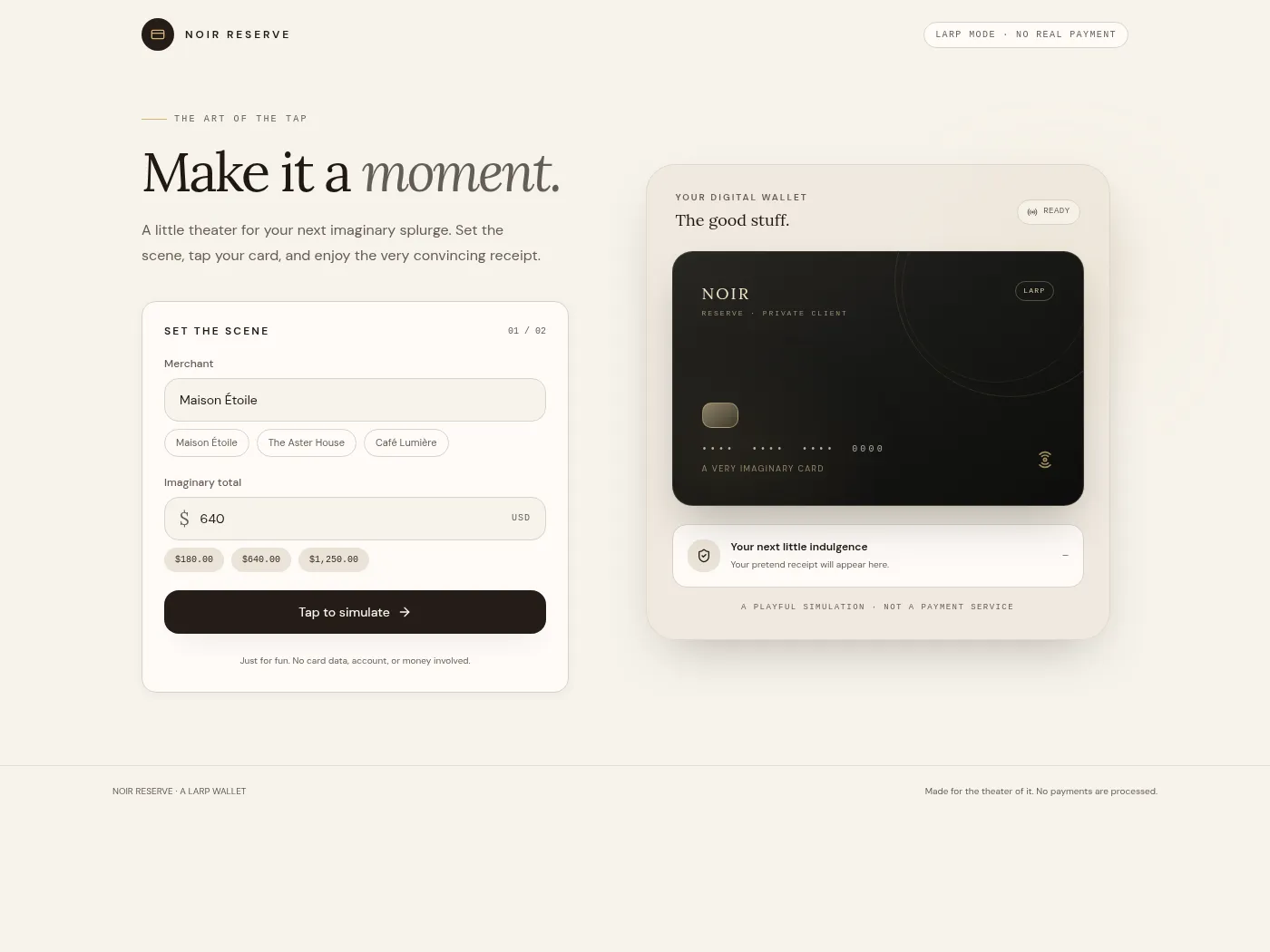 Black Card LARP App