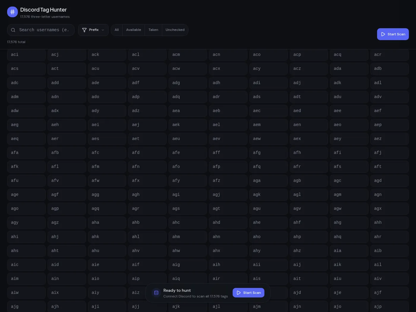 Discord Tag Hunter