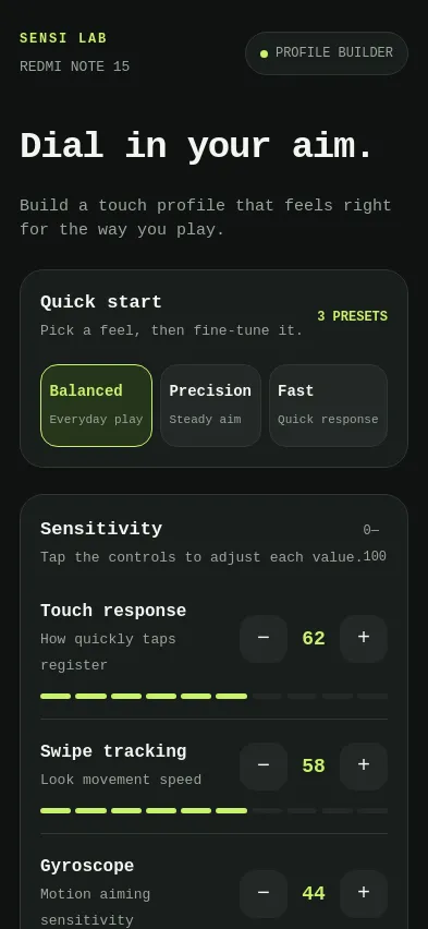 Sensi Tuner for Redmi 15