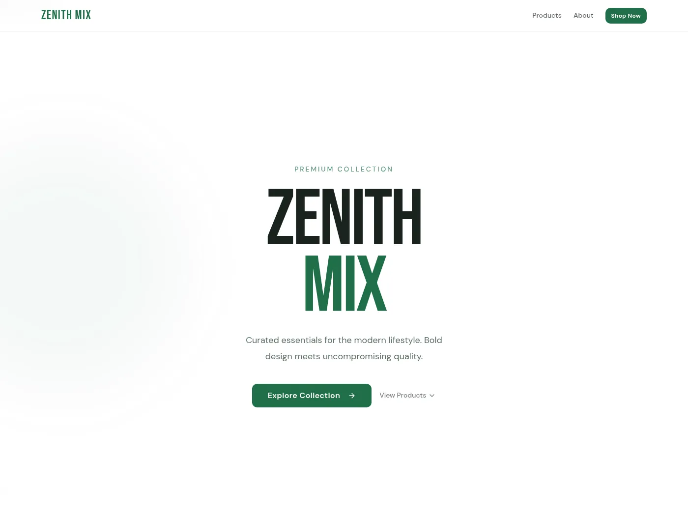 Zenith Mix Shopify Site