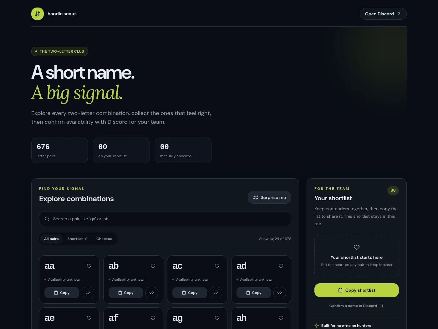 Discord ShortName Checker