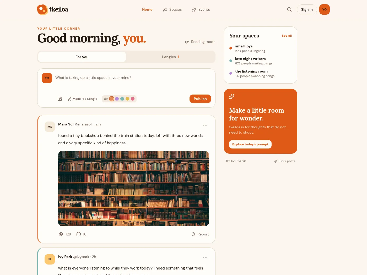 Tkeiloa Social Platform