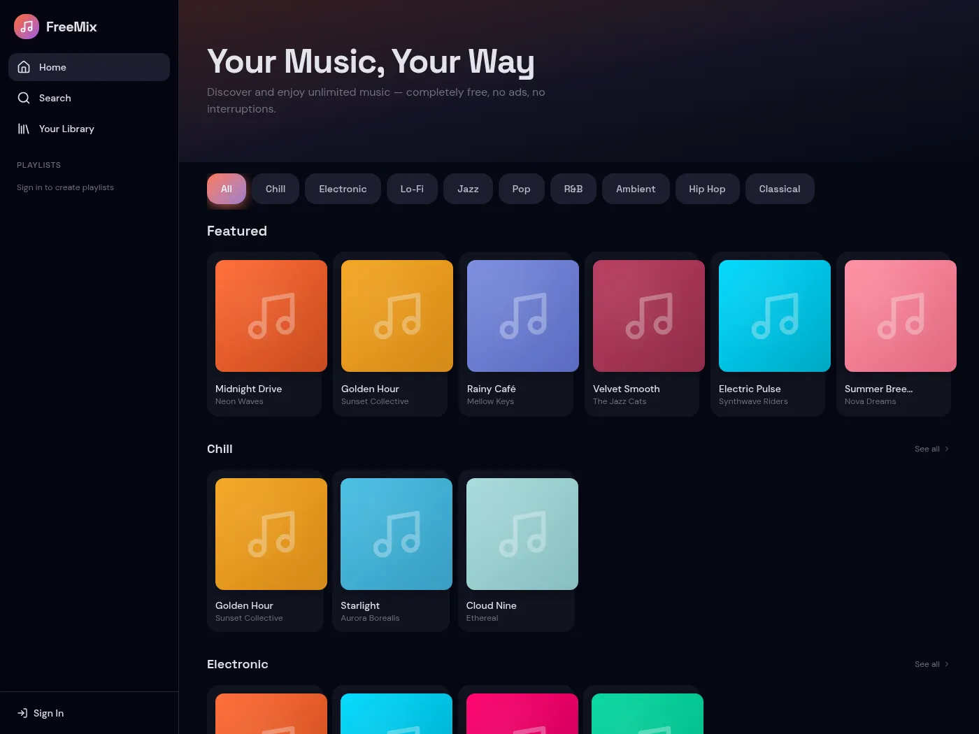 FreeMix Music Player