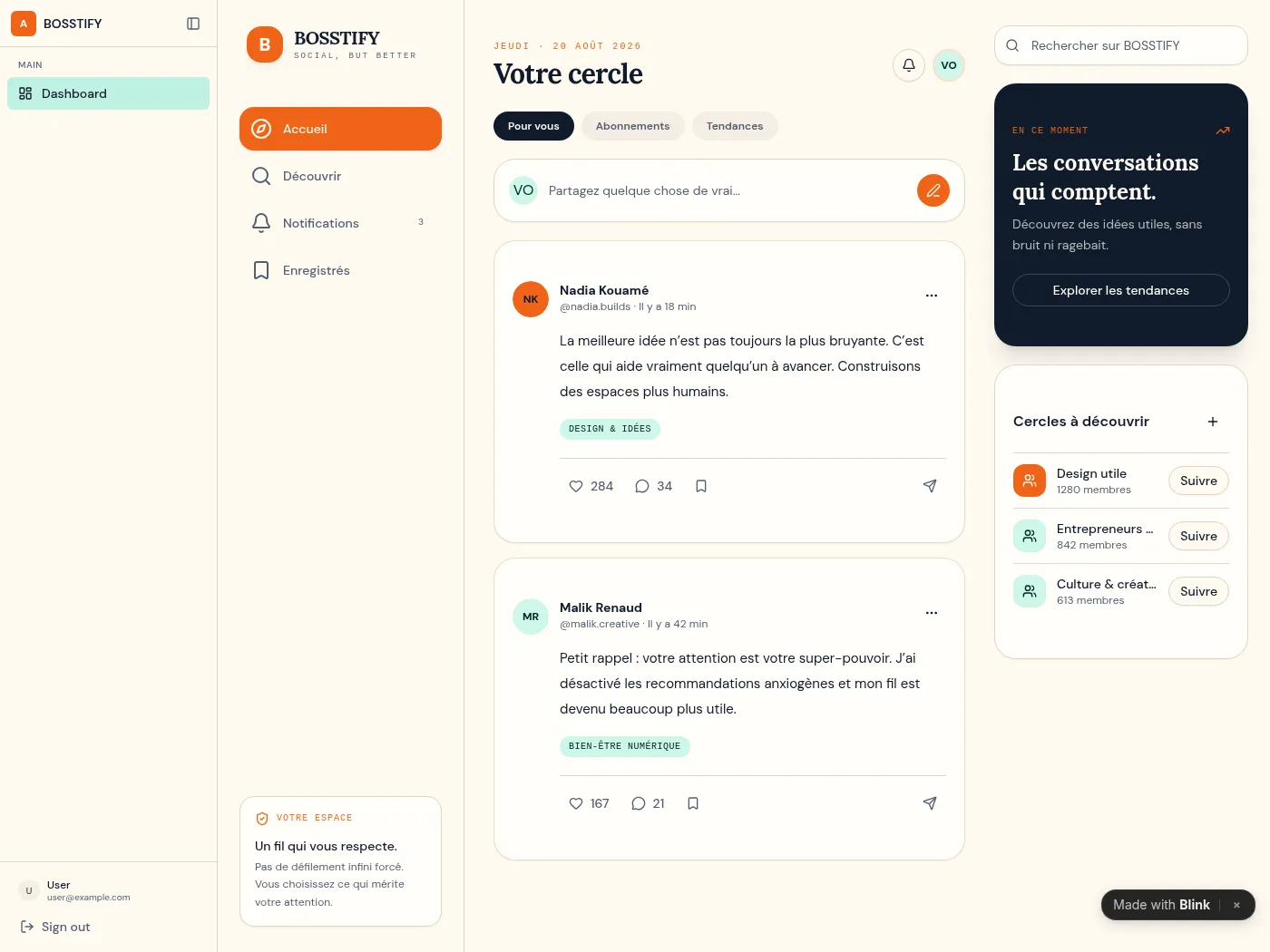 BOSSTIFY Social App