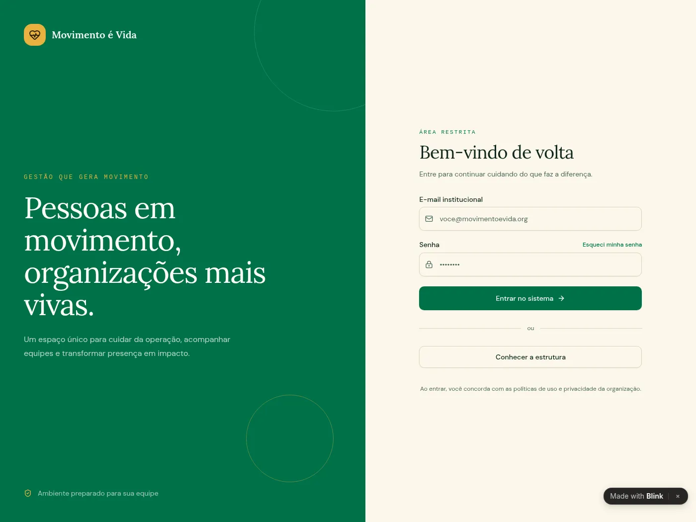 Movimento é Vida Web App