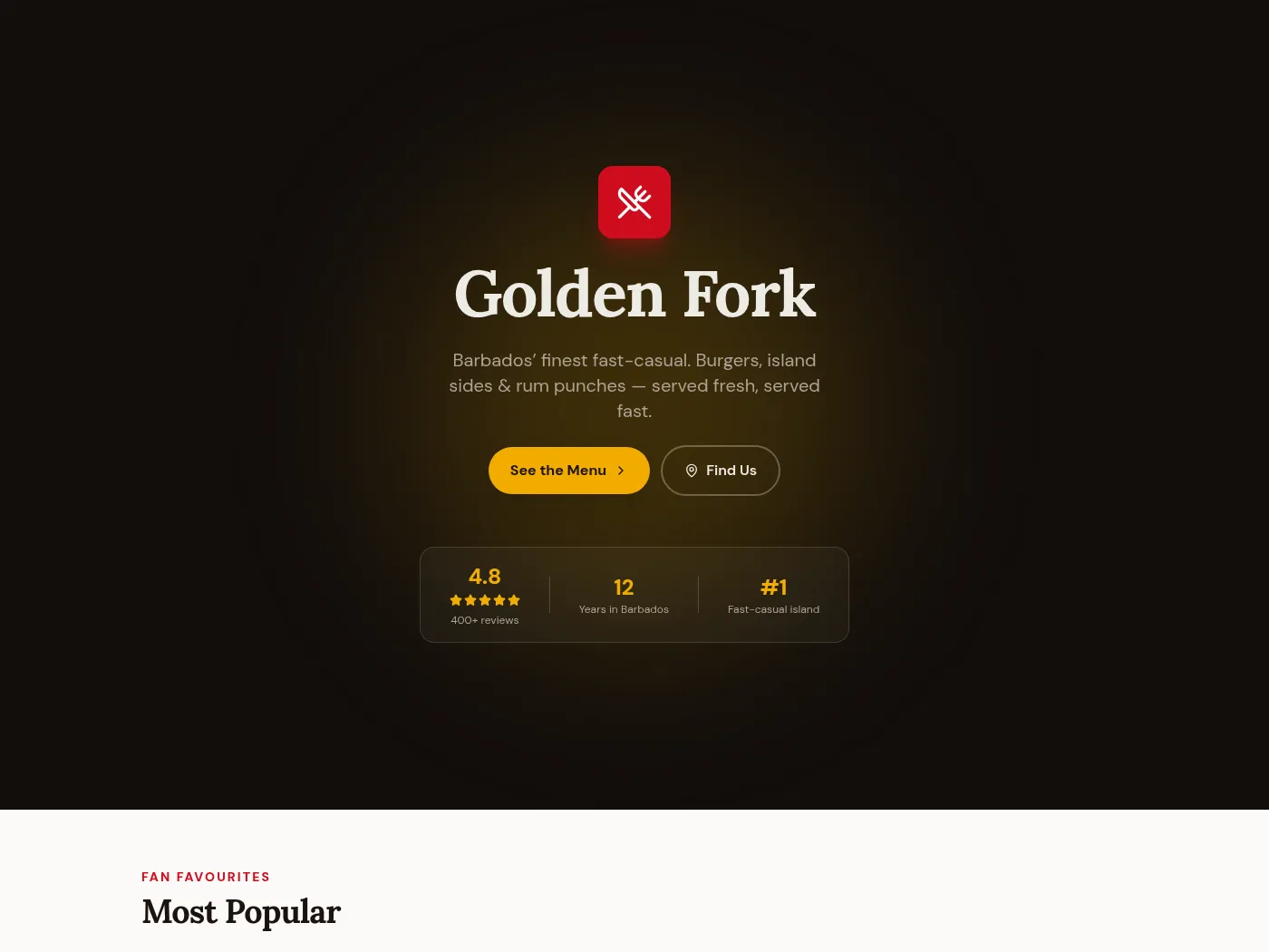 Golden Fork Restaurant App