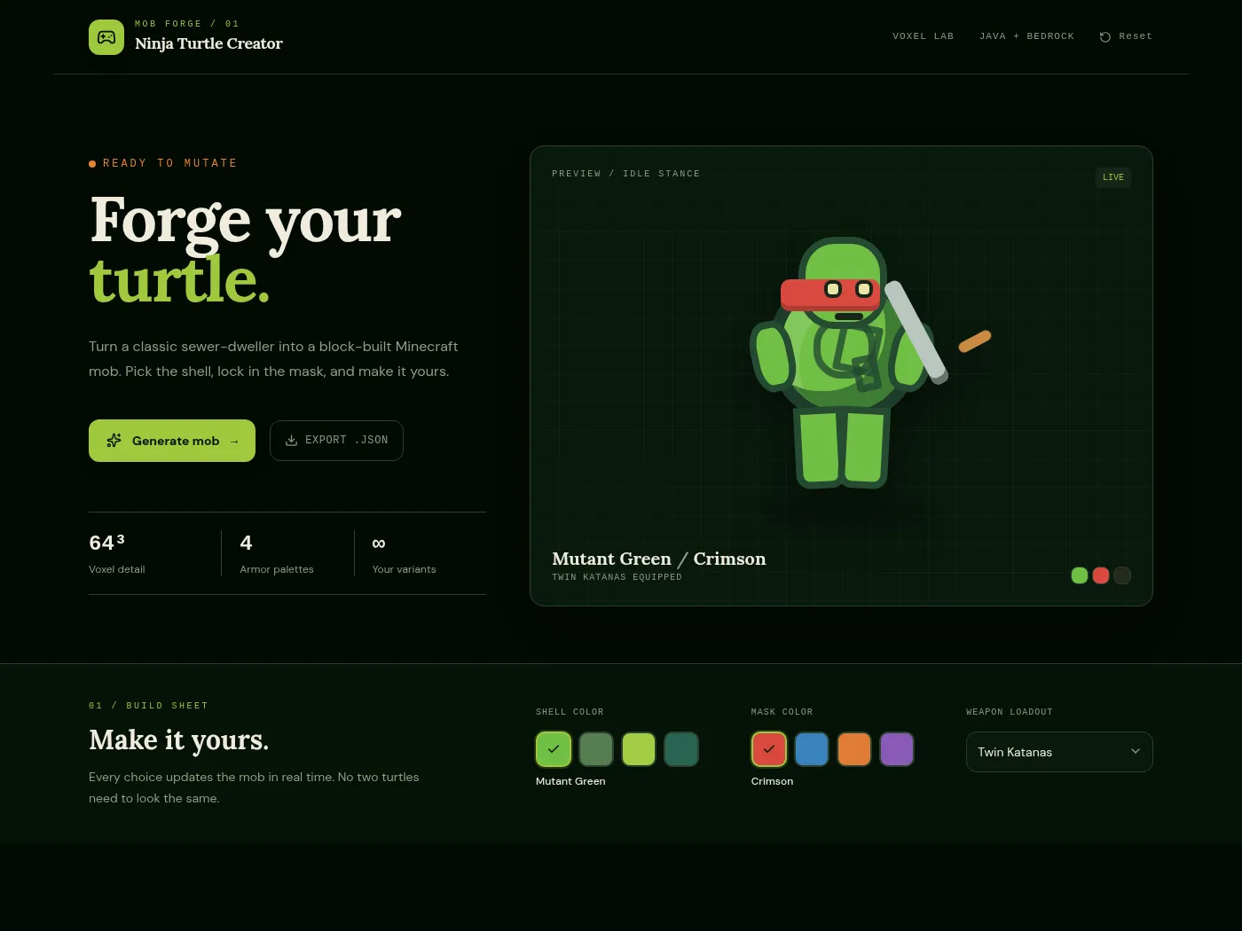 Ninja Turtle Mob Creator