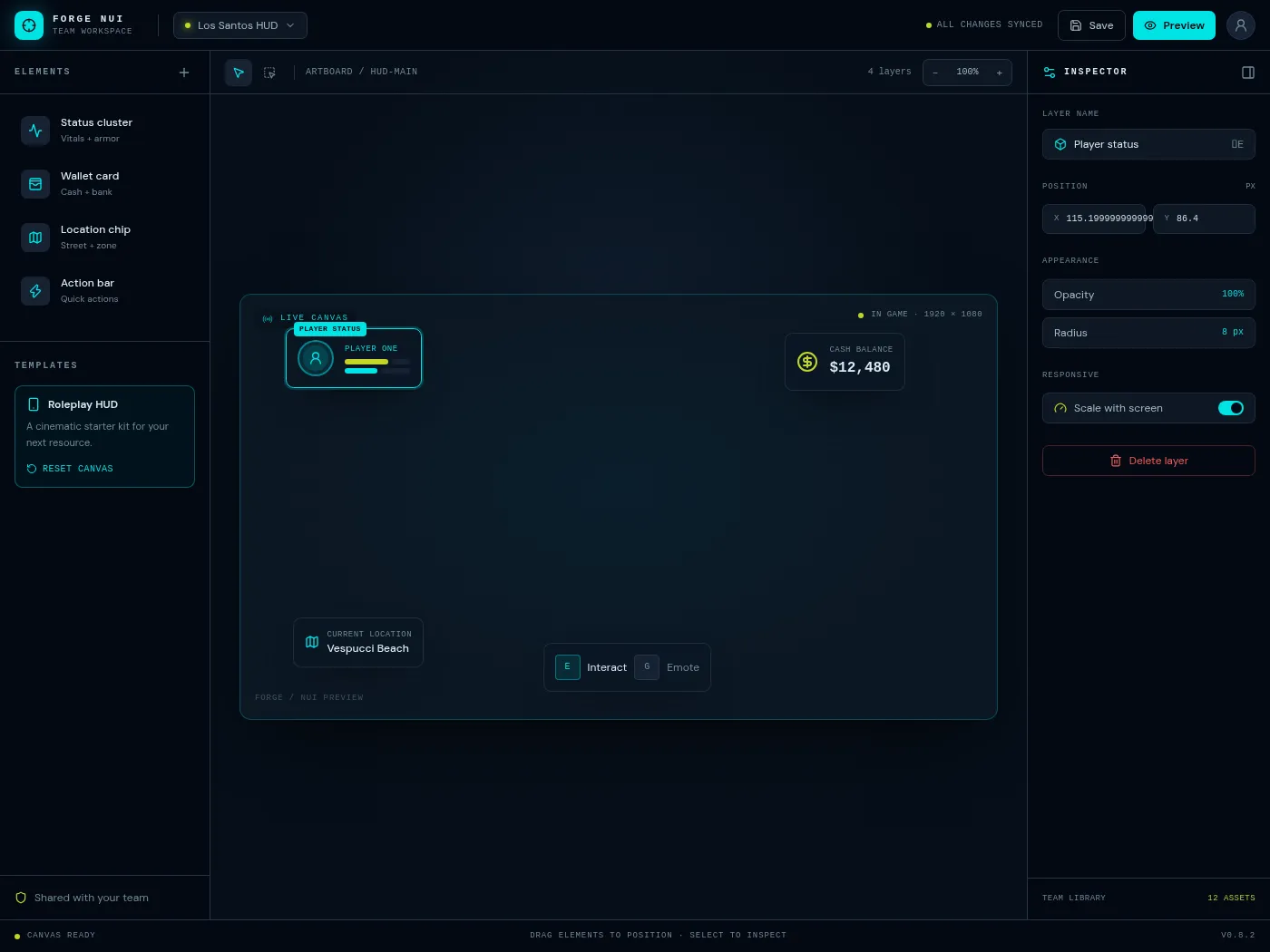 FiveM NUI UI Builder