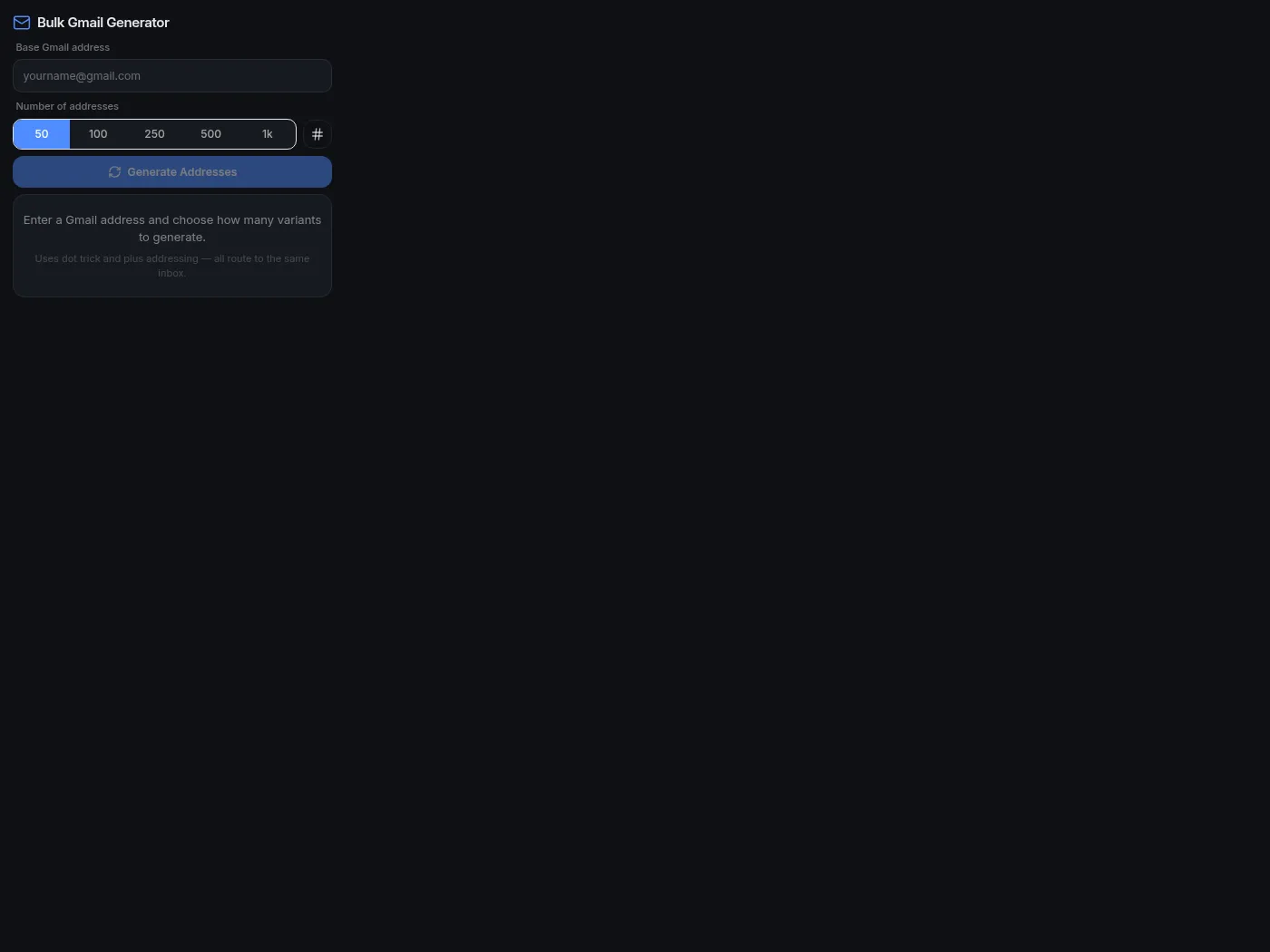 Bulk Gmail Generator