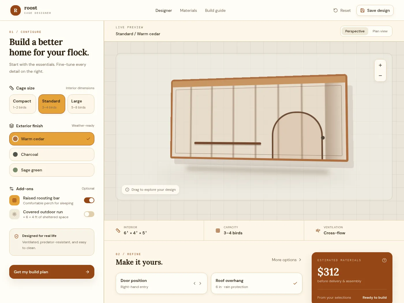 Rooster Cage Designer