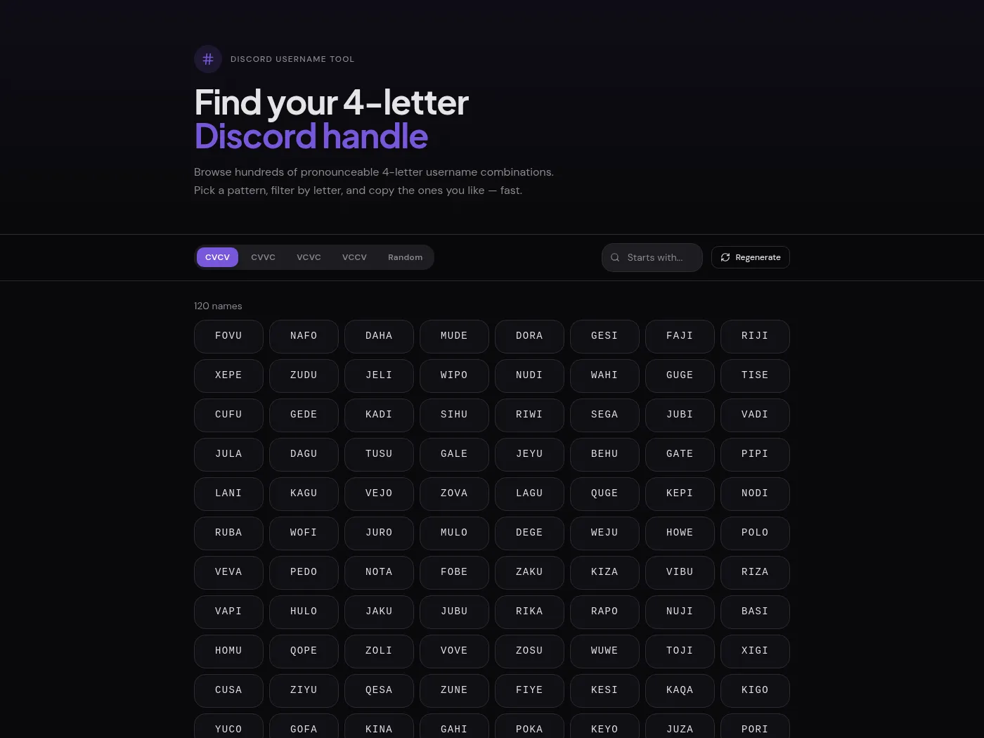 Discord Name Finder