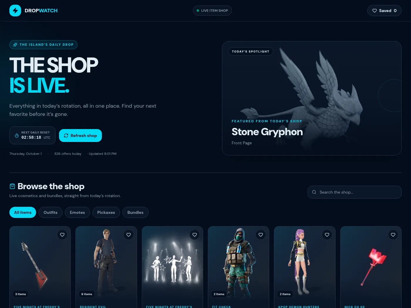 Fortnite Shop Tracker