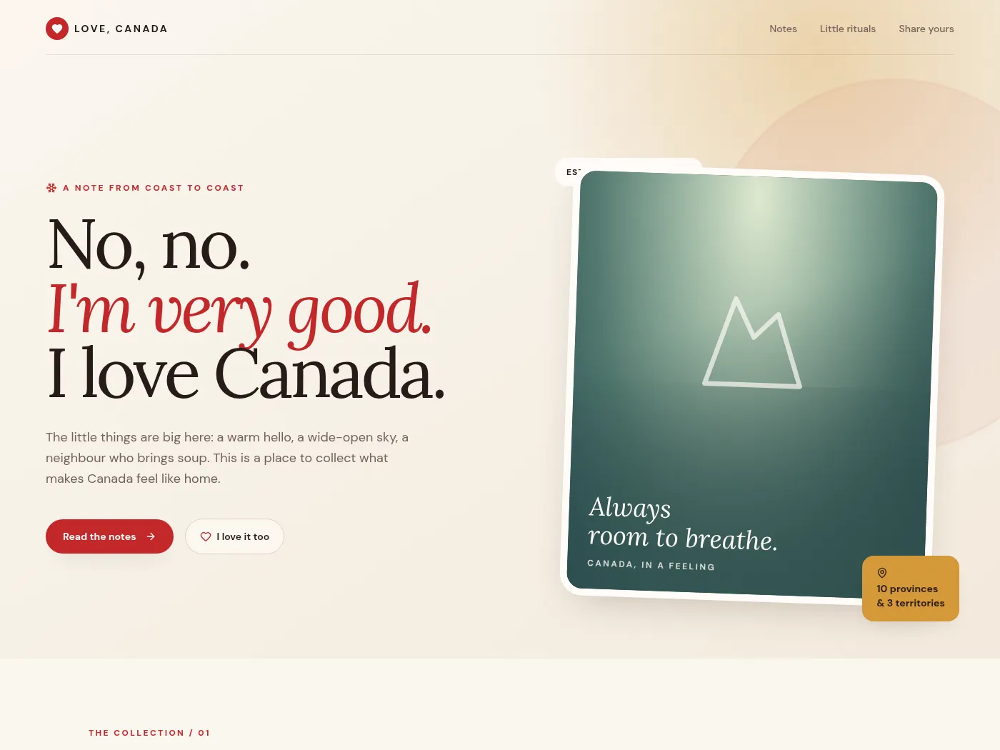 Canada Love Notes