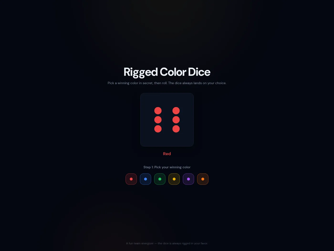 Rigged Color Dice
