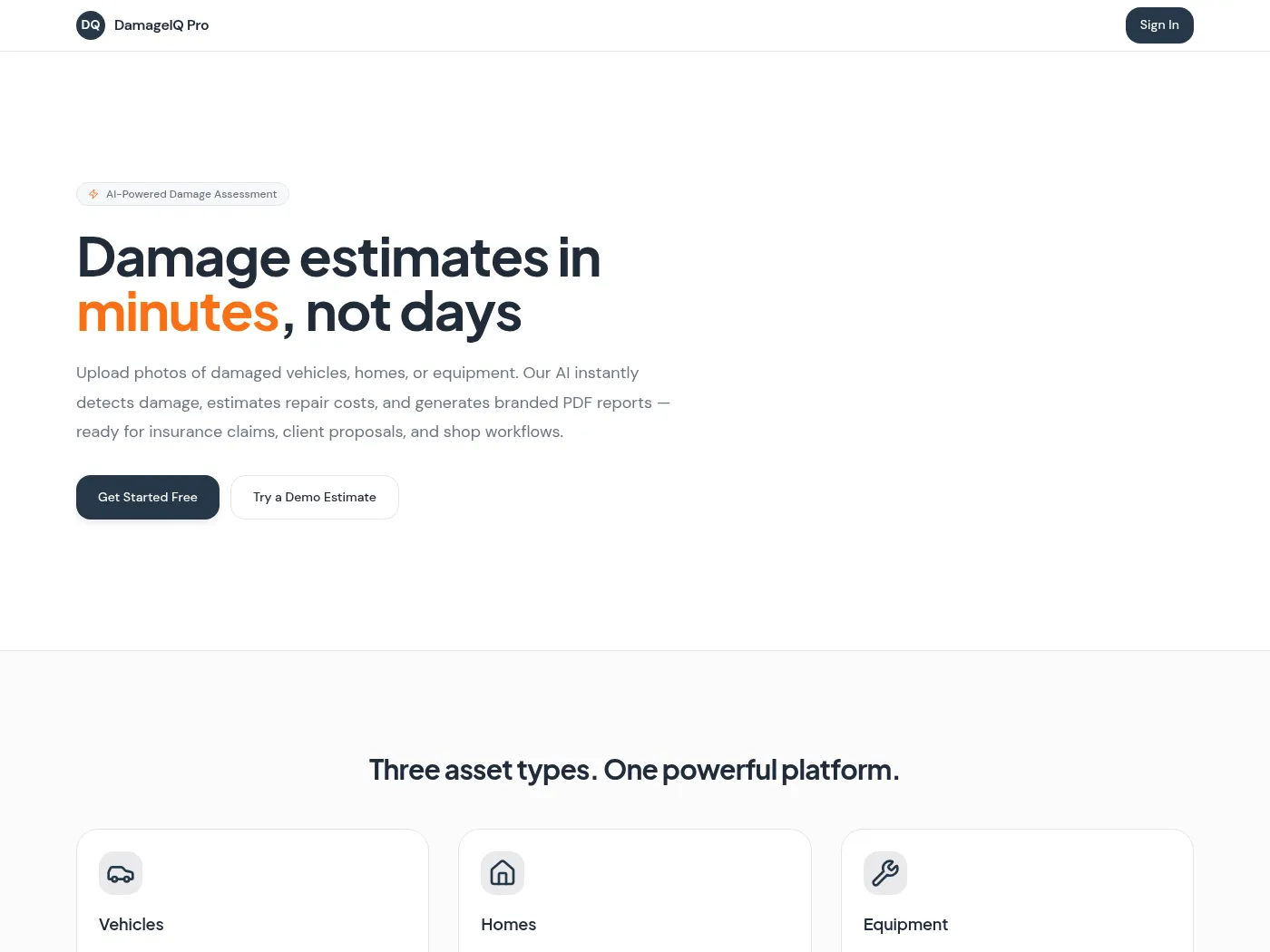 DamageIQ Pro Platform