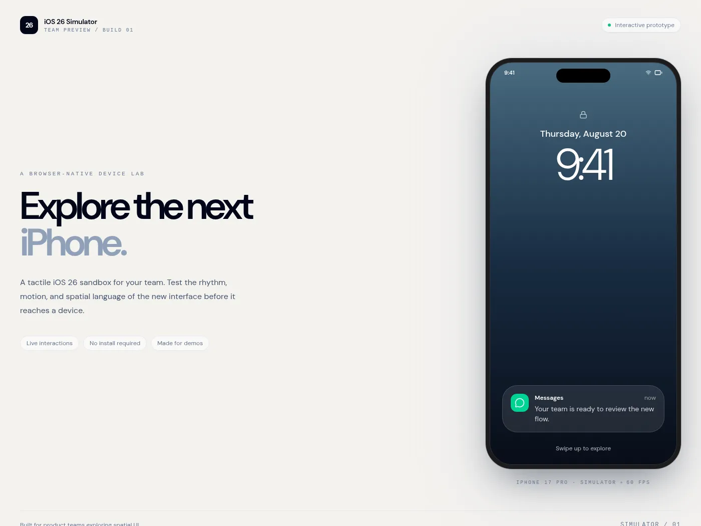 iOS 26 Web Simulator
