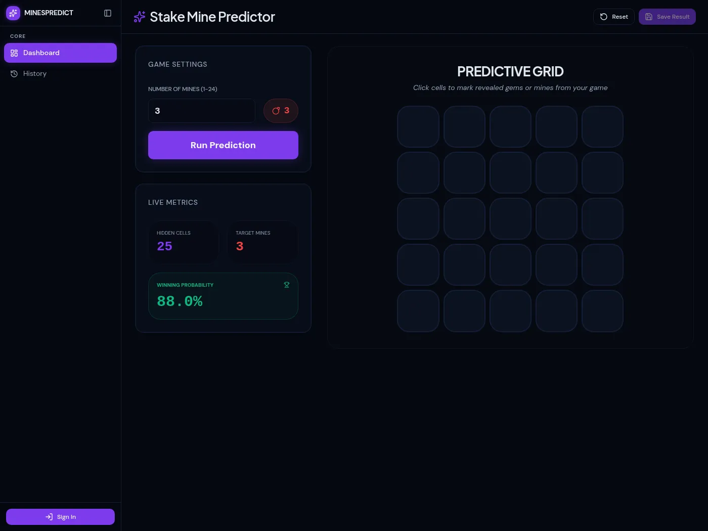 Stake Mine Predictor