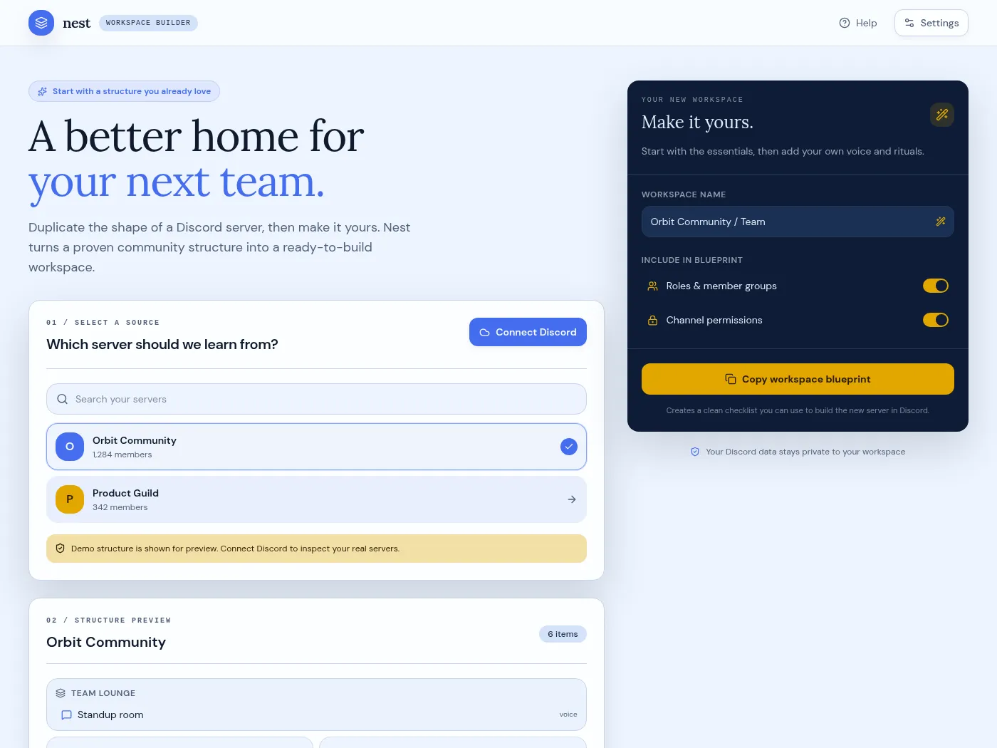Discord Workspace Cloner