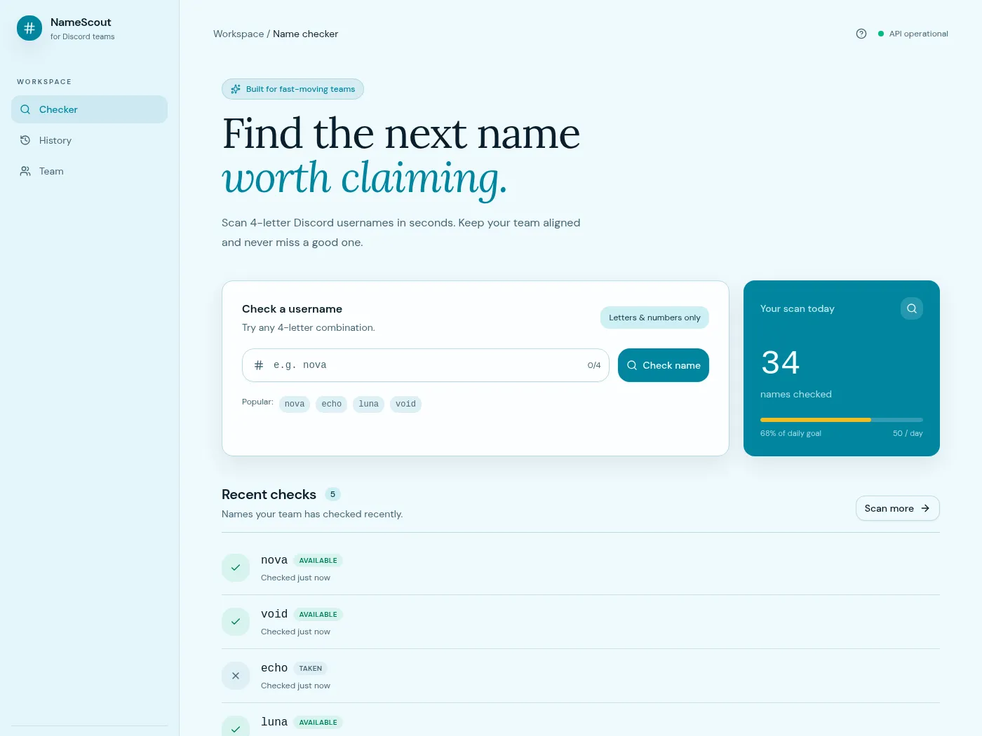 Discord Name Checker