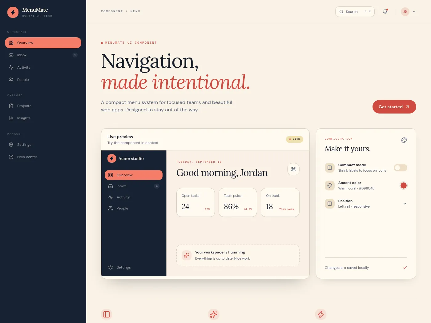MenuMate UI Component