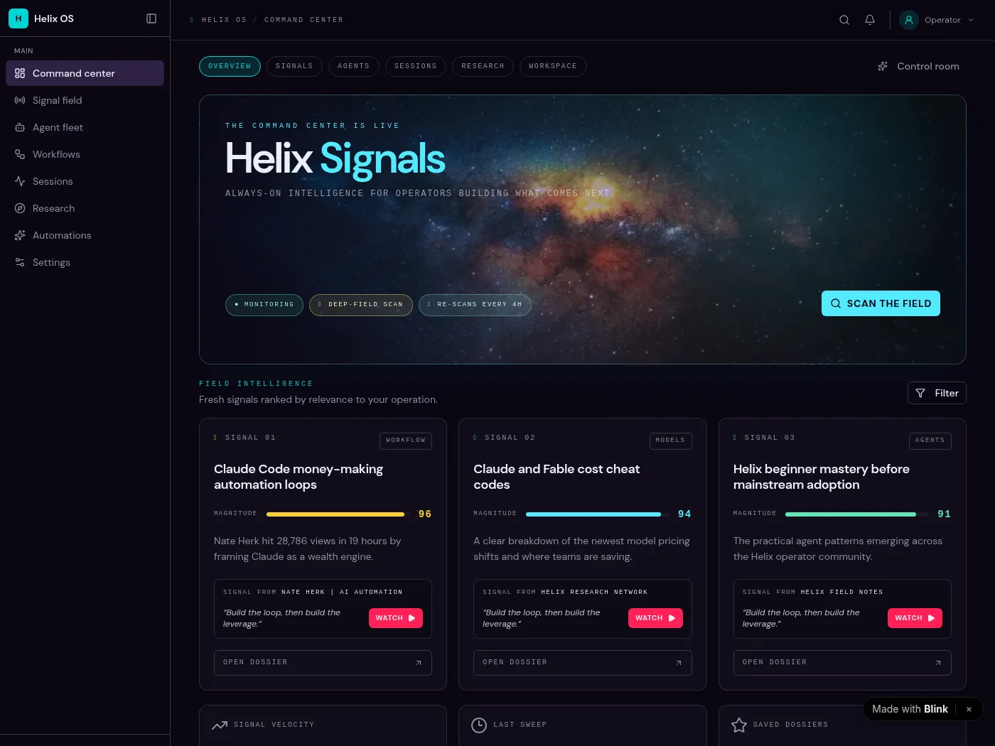Helix OS Dashboard