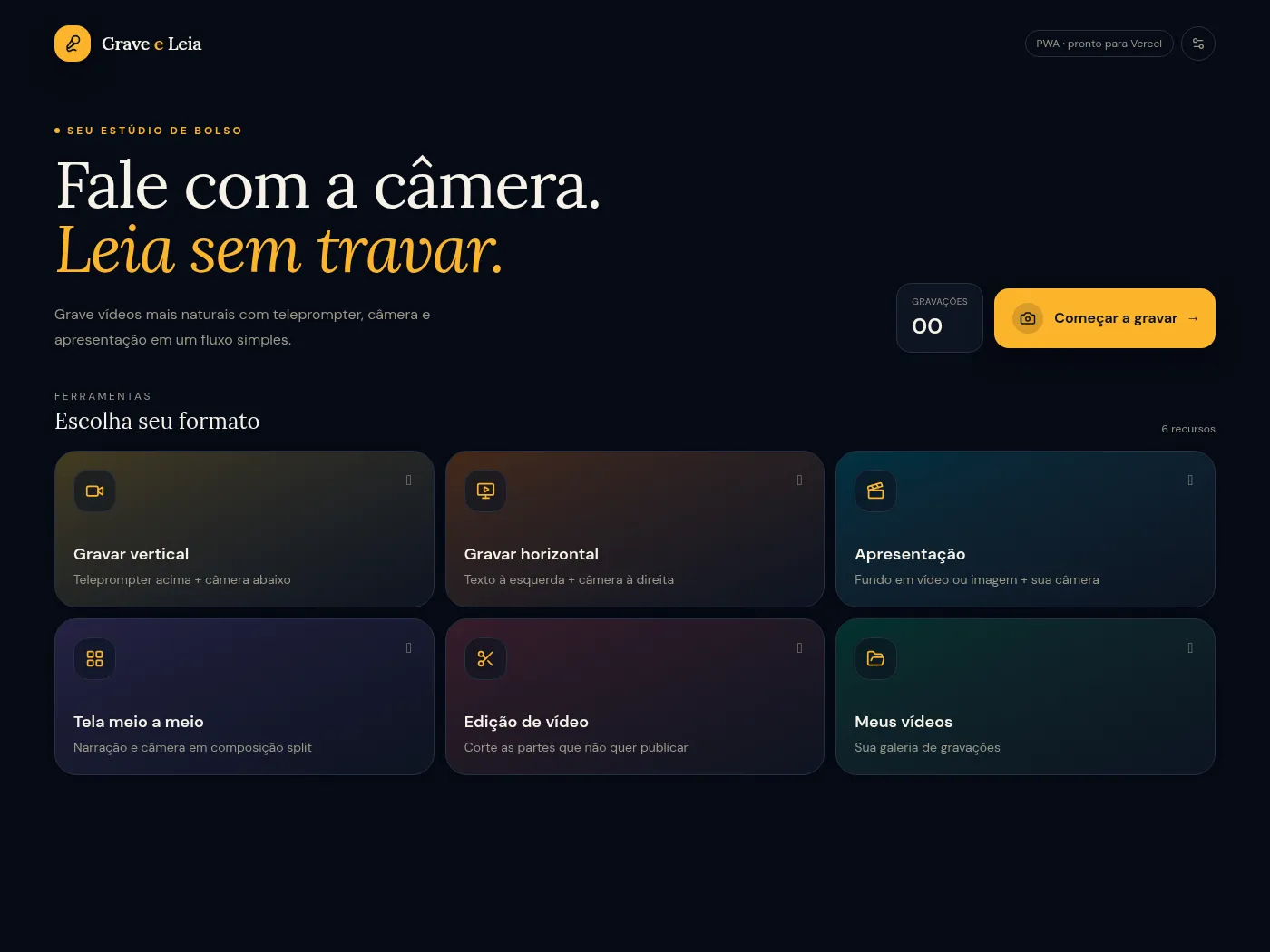 Grave e Leia PWA